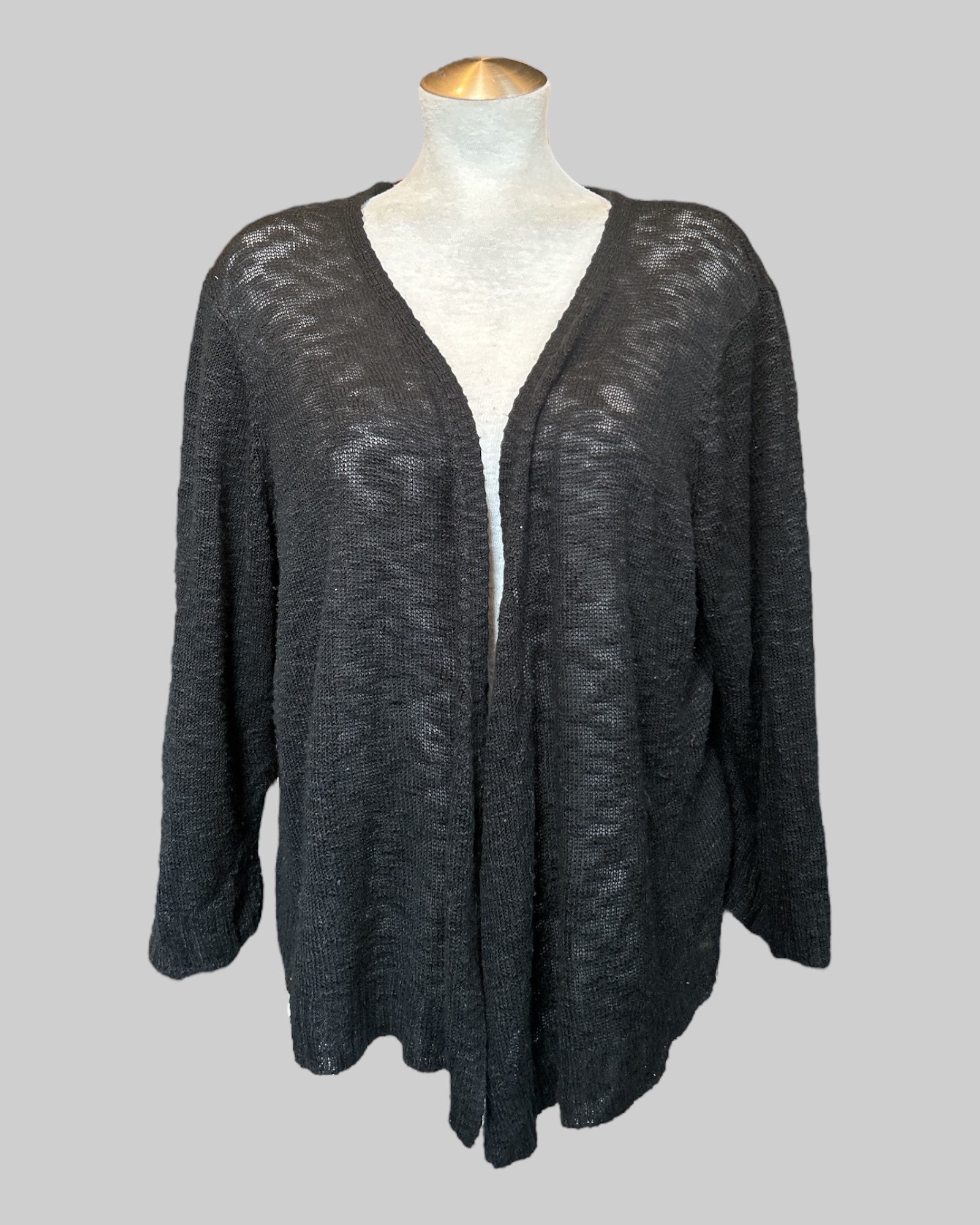 4X black light weight knit cardigan – Witch Bitch Thrift